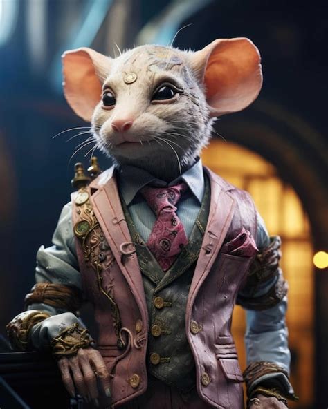 Premium Ai Image 3d Mouse With A Human Body Looking Serious Wearing A