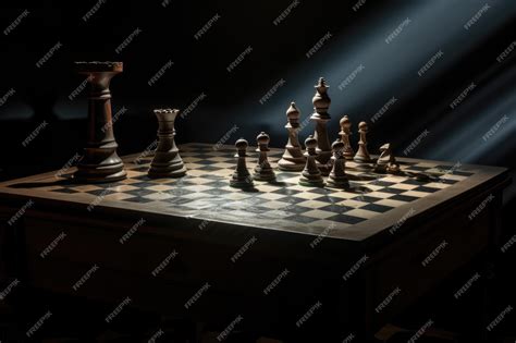 Premium Photo Chessboard With Pieces Casting Long Exaggerated Shadows