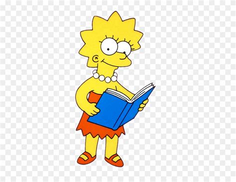 Simpsons Clip Art Lisa Simpson Reading A Book Png Download 172403