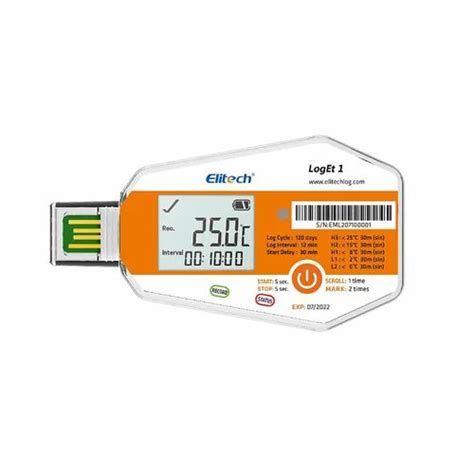 Single Use Temperature Datalogger X X Mm Model Name Number Elitech Loget Usb Data
