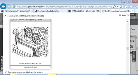Replacing Cooling Fan Assembly On 2006 Saturn Vue V6