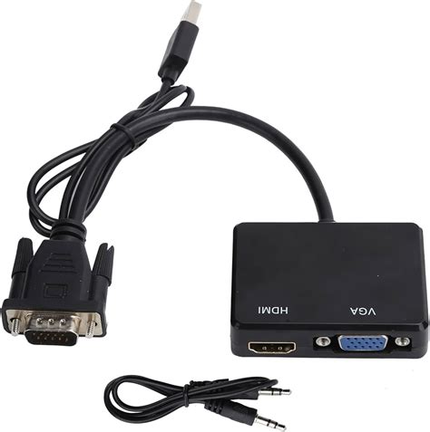 Vga Vga Male To Hdmi Female Converter Adapter 1080p Stereo Audio