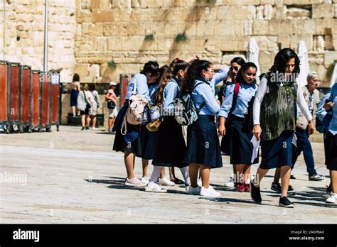 Jerusalem Israel October 06 2019 View Of Unknowns Israeli Young Girls
