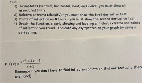 Solved Find 1 Asymptotes Vertical Horizontal Slant And
