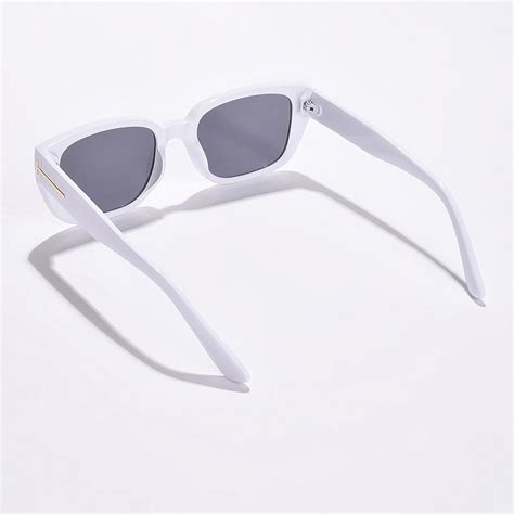 Buy Haute Sauce Women Grey Lens White Rectangle Sunglasses 55 Online