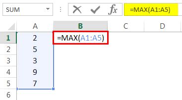 Excel MAX Formula