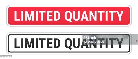 Limited Quantity Red And Black Labels On White Background Stock
