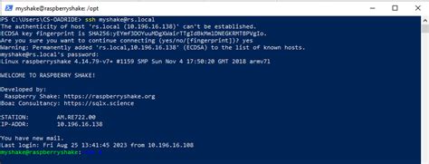How To Connect To Your Raspberry Shake Via Ssh Upri Earthquakehub Documentation