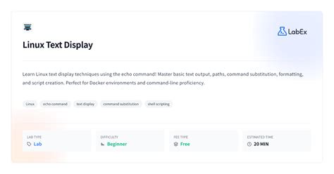 Linux Text Display Labex