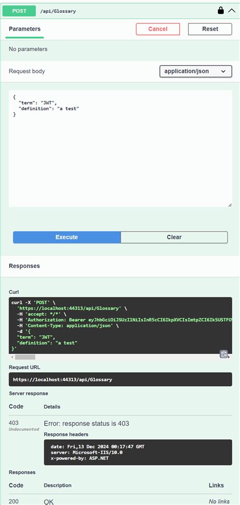 jwt 403 testing auth0 sample project after upgrade to net8 stack