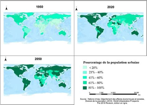 Situation De Lurbanisation Mondiale En 1950 2020 Et Les Projections