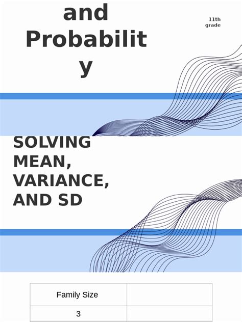 Mean Variance Sd Pdf