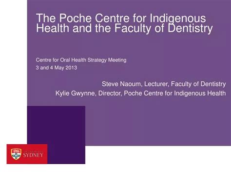 Ppt The Poche Centre For Indigenous Health And The Faculty Of