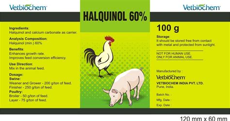 Halquinol 60 Pack Size 100 G Vetbiochem India Private Limited Id