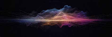 This Artwork Showcases A Vibrant Data Cloud With Thin Lines Radiating