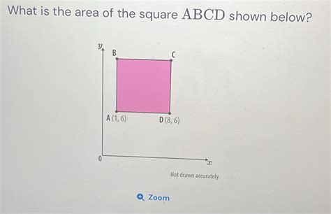 Solved What Is The Area Of The Square Abcd Shown Below Not Drawn
