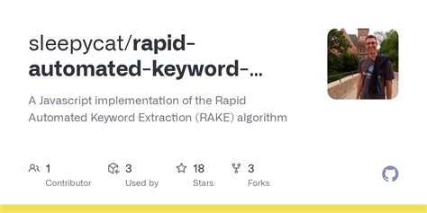 Github Sleepycatrapid Automated Keyword Extraction A Javascript