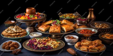 Una Mesa Llena De Comida Que Incluye Una Variedad De Alimentos Imagen Premium Generada Con Ia