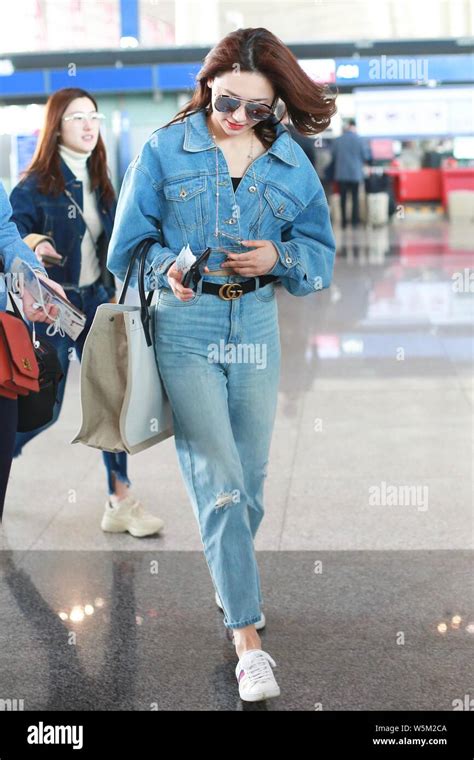 Chinese Actress Huang Mengying Or Maggie Huang Arrives At The Beijing Capital International