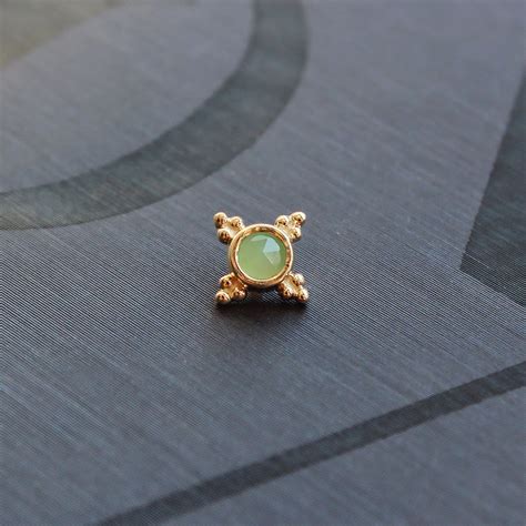 Bvla 6mm Mini Kandy With Rose Cut Chrysoprase Threaded End Ahimsa