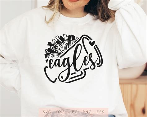 Eagles Svg Dxf  Png Eps Eagles Cheer Megaphone Svg School Team