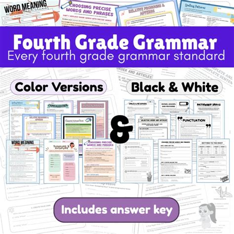 Every 4th Grade Grammar Standard By A Couple Of Teachers Tpt