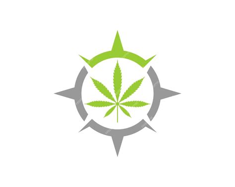 Premium Vector Compass With Cannabis Leaf In The Middle