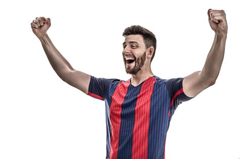 팬 스포츠 선수 파란색과 빨간색 유니폼에 흰색 바탕에 축 하 Championship에 대한 스톡 사진 및 기타 이미지 Championship Championship