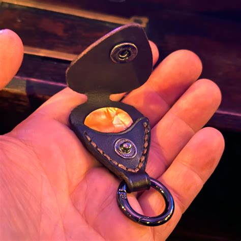 Guitar Pic Keyring Pouch Grum Hancrafted