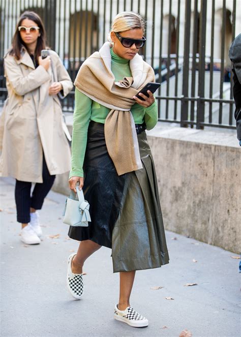 Morgan Stewart Wore Checkered Vans We Want To Wear Checkered Vans Fashion Magazine