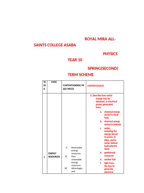 Physics Year 10 Second Term Pdf Renewable Energy Liquids