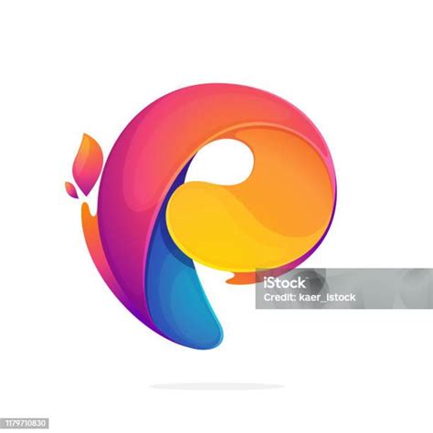Logo Huruf P Yang Terdiri Dari Api Menyala Ilustrasi Stok Unduh