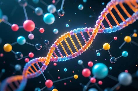 Futuristic 3d Visualization Of A Dna Double Helix In Medical
