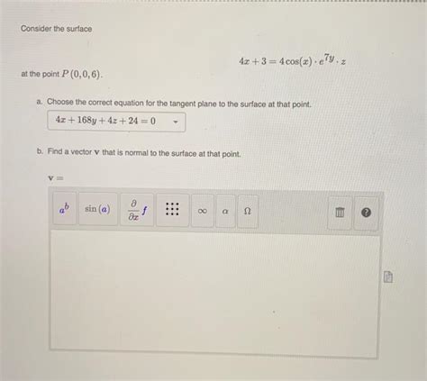 solved consider the surface at the point p 0 0 6