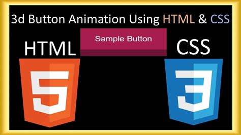 D Button Animation In HTML CSS HTML CSS Tutorial