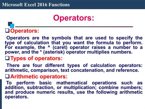 ms excel 2016 function pdf