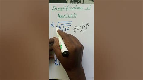 Simplification Of Radicals Maths Tricksshorts Youtube