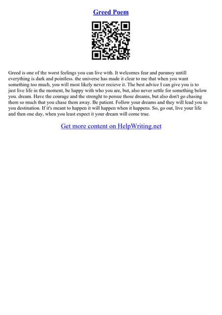 Greed Essays Pdf