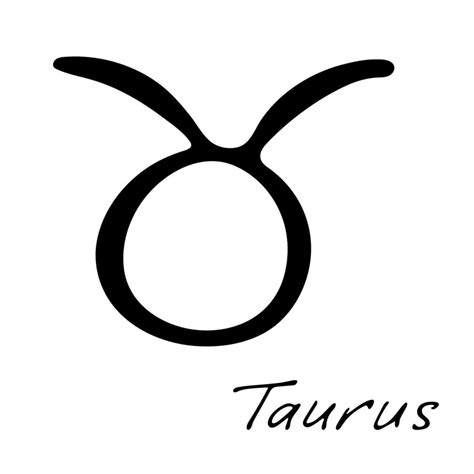 Hand Drawn Taurus Zodiac Sign Esoteric Symbol Doodle Astrology Clipart