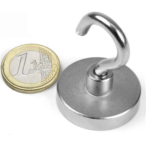 Íman Neodymium Ndfeb Redondo Com Gancho N38 Ø32mm — Mauser