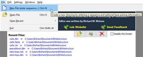 RNAstructure Tutorials StructureEditor Color Annotation