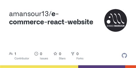 GitHub Amansour E Commerce React Website