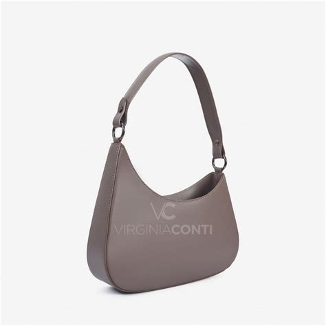 Шкіряна Сумка багет Virginia Conti кольору темний тауп артикул 03315