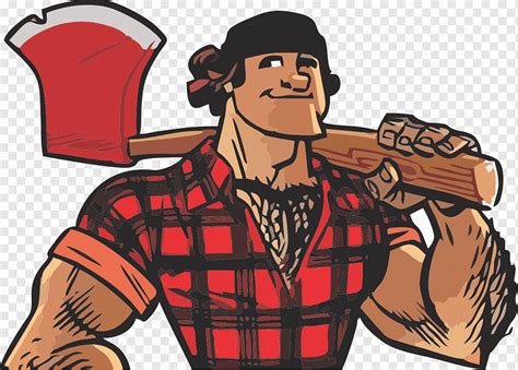 Dibujos Animados De Leñador Paul Bunyan Hacha Diverso Mano