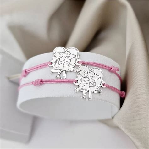 Set 2 Bratari Personalizate Model Decupat 2 Fete Surori Prietene