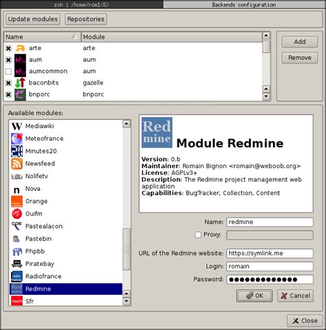 Woob Application Woob Config Qt
