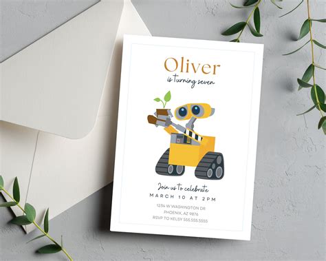 Wall E Invitation Wall E Birthday Wall E Birthday Etsy Ireland