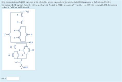 Solved Write The Minimizedsimplified Sop Expression For The