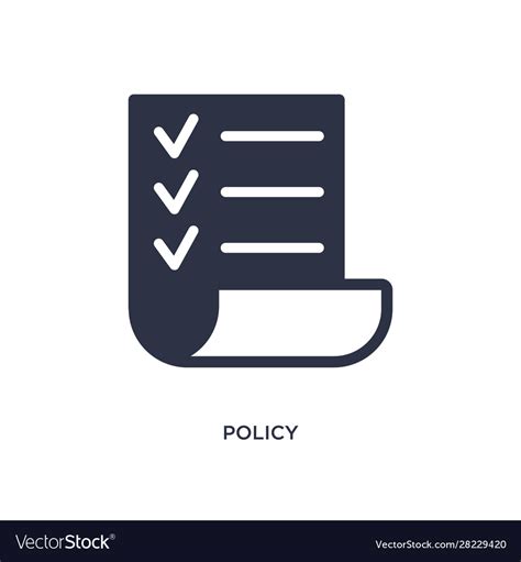 Policy Icon On White Background Simple Element Vector Image