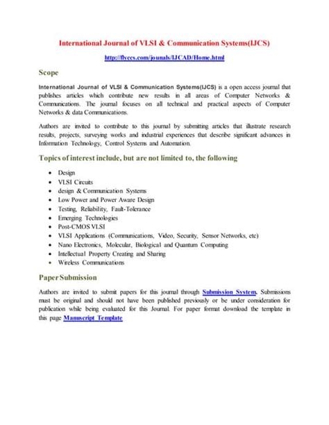 International Journal Of Vlsi And Communication Systems Ijcs Docx